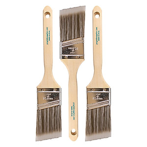 Pro Grade Paint Brush Set - 3-Pack - 2" Angle Brushes for All Latex and Oil Paints & Stains - Home Improvement - Interior & Exterior Use