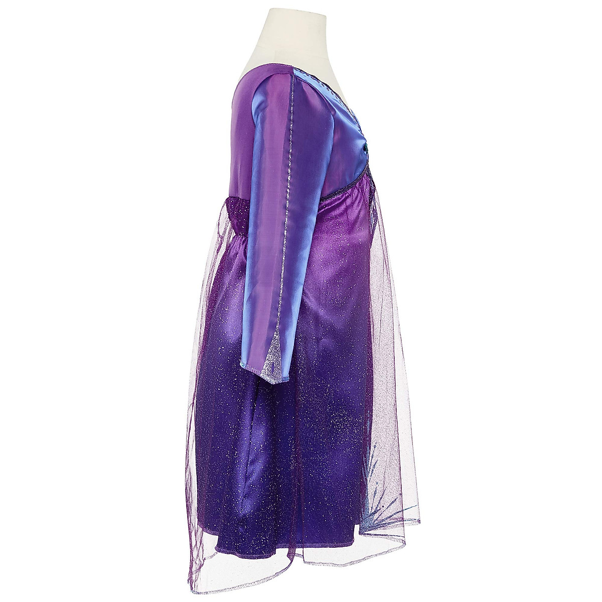 Disney Frozen Frozen 2 Elsa Purple Role-Play Dress with Diamond Gem, Fits Sizes 4-6x [Amazon Exclusive]