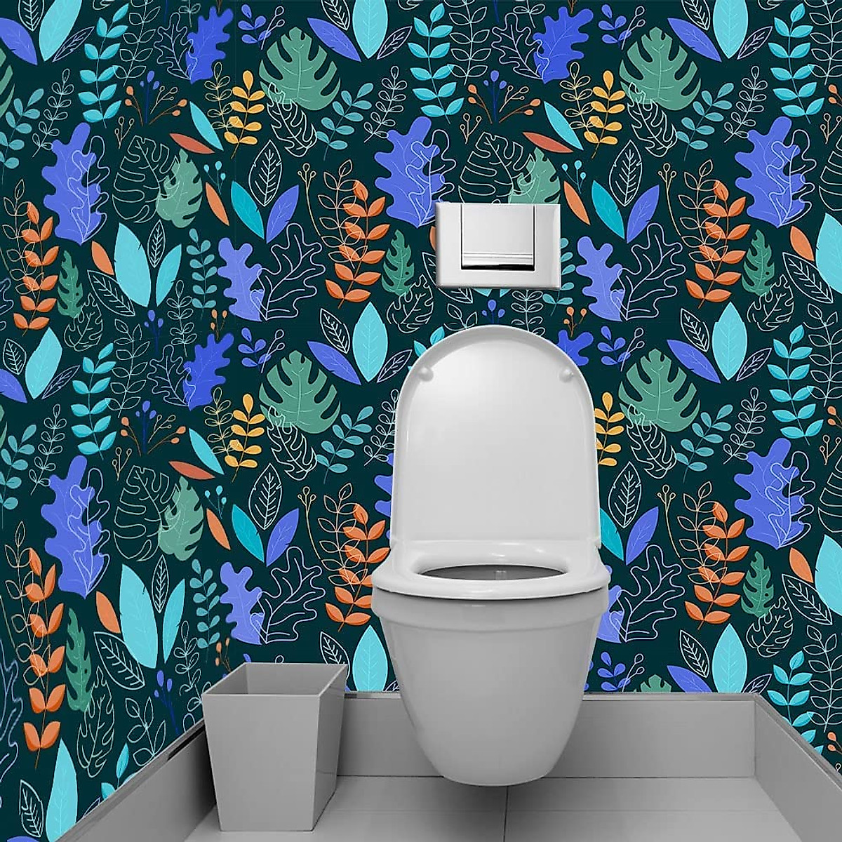 Eilyliafe 121"x16.5" Colorful Contact Paper Boho Peel and Stick Wallpaper Leaf Wallpaper Self Adhesive Removable Wallpaper for Walls Furniture Covering Vinyl Rolls