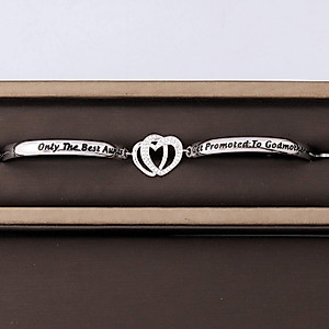 FOTAP Godmother Bangle Only The Best Aunts Get Promoted to Godmother Bracelet Baptism Gift for Aunt (Aunt Godmother S)