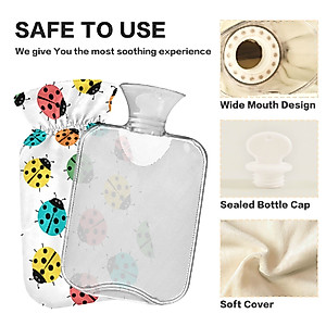 Animal Ladybug Hot Water Bottle with Cover 1L Small Hot Water Bag for Pain Relief Cramps BAP Free