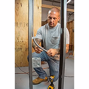 Halex – 3/8 Inch Flexible Metal Conduit (FMC) AC (BX) Connectors– 05803B – 100 Per Pack – Silver