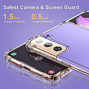 Galaxy S21 Case Crystal Clear Shockproof Bumper Protective Cell Phone Back Cover for Samsung Galaxy S21 5G Transparent TPU Slim Fit Flexible Skin for Men Women Boy Girl Rubber Silicone 4 Corners