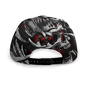 Dreamfy Skull Tattoo Revenge Fierce Faced Women Men Baseball Cap Adjustable Trucker Plain Hats 6 Panel Caps Polo Style Dad Hat Unisex