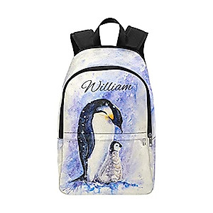 SunFancy Two Royal Penguins Personalized Casual Backpack Unisex Travel Daypack for Teen Adult Boys Girls