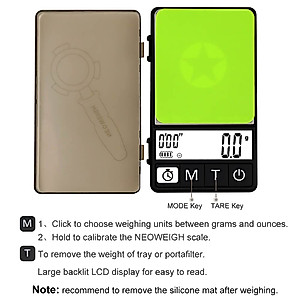 NEOWEIGH (Latest Version) Espresso Scale with Timer 1000g x 0.1g, Espresso Coffee Scale for Drip Tray, 35 Ounces/0.01oz,Coffee Scale Espresso with Silicone Mat,Large Backlit Display,Batteries