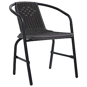 YUHI-HQYD 5 Piece Patio Dining Set,Afternoon Tea Suit,Conversation Furniture,Backyard Decor,Assembly Required,Suitable for Balcony, Deck, Backyard, Patio, Garden, Poolside, Black