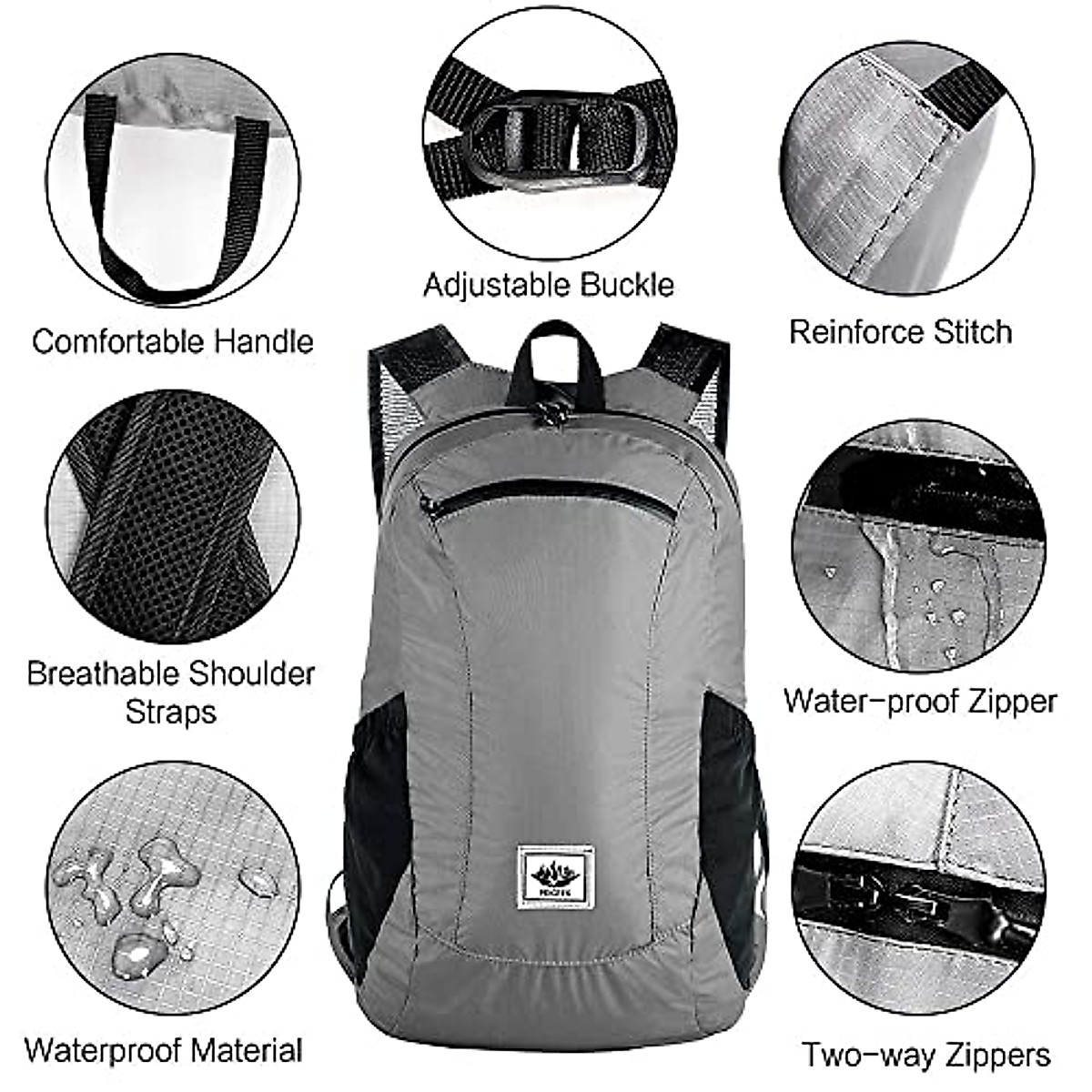 Peicees Lightweight Packable Backpack for Women Men Travel Hiking Waterproof Foldable Daypack Bag Collapsible Backpack 16 L