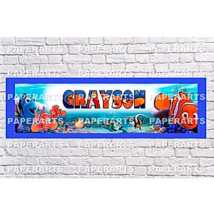 Finding Nemo - Personalized Birthday Name Poster with Custom Name On it, Border Mat and Frame Options
