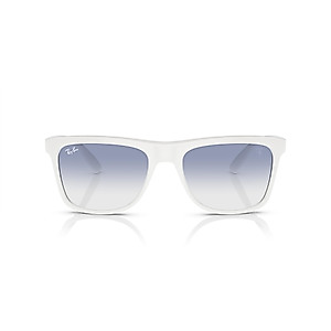 Ray-Ban RB4413M Square Sunglasses, White/Clear Gradient Light Blue, 57 mm