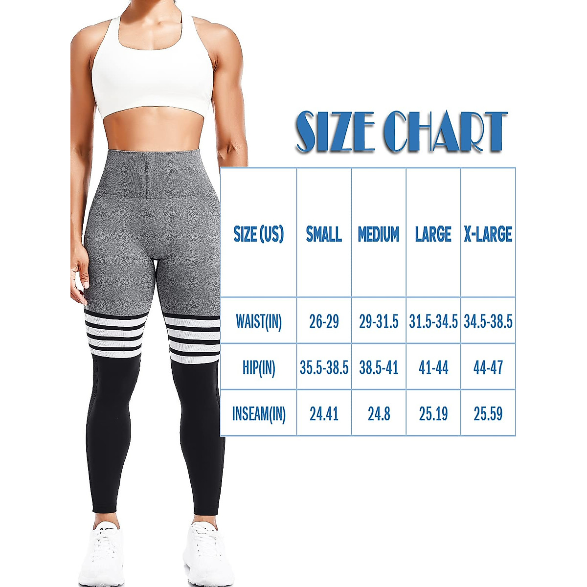 KIWI RATA Women Ribbed Booty Seamless Leggings High Waisted Workout Butt Lift Gym Yoga Panst Stretch Tights (#0 Stripe Black, M)