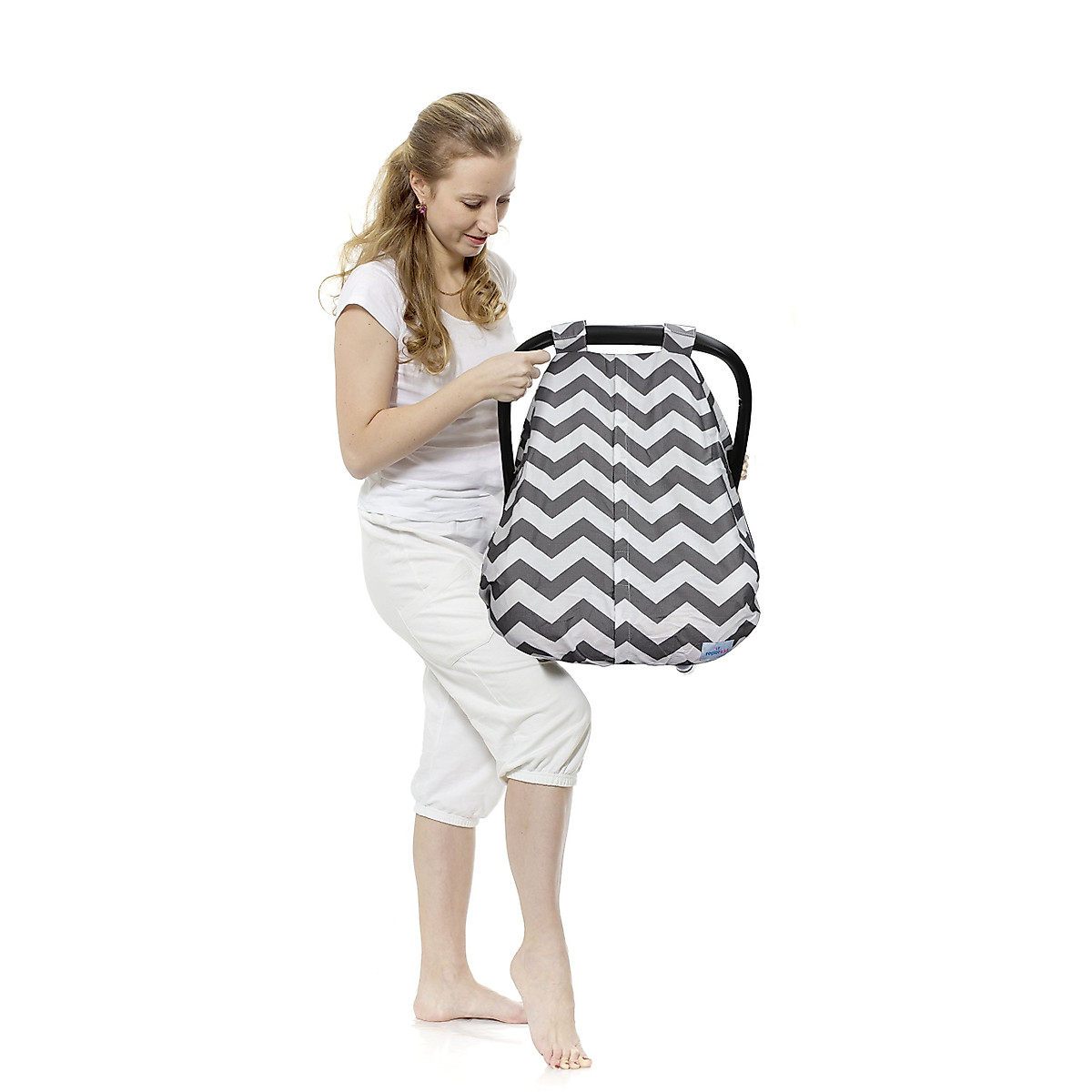 Baby Infant Car Seat Cover - Fits All Baby Car-Seats - Breathable Fabric, 100% Safe and Hygienic - Conveniently Compact Design - Machine Washable!