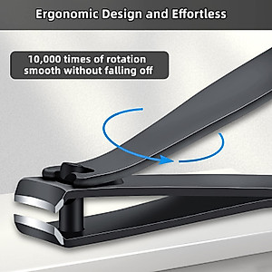 2PCS Professional Nail Clippers Set, Ultra Sharp Sturdy Fingernail and Toenail Clipper, Large & Small Nail Cutter for Thick Nails with leather case, Best Travel and Gift Nail Clipper for Men and Women