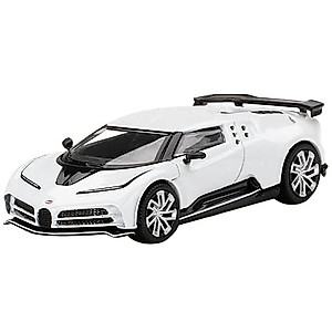 Truescale Miniatures Bugatti Centodieci White with Black Accents Limited Edition 1/64 Diecast Model Car by True Scale MGT00337