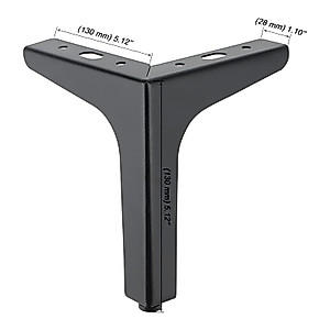 MOUYAT 12 Pack 5 Inch Metal Furniture Legs, Black Metal Sofa Legs with 32 Screws, Triangle Furniture Feet Furniture Replacement Legs for Sofa Couch Cabinet Dresser Cupboard