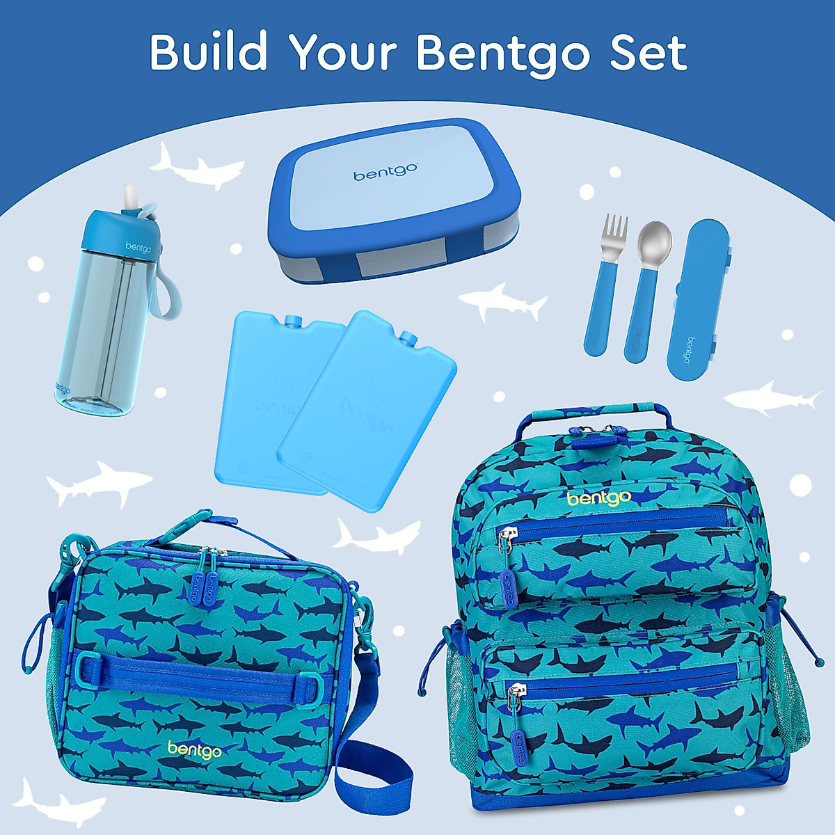 Bentgo® Kids Leak-Proof, 5-Compartment Bento-Style Kids Lunch Box - Ideal Portion Sizes for Ages 3 to 7, BPA-Free, Dishwasher Safe, Food-Safe Materials, 2-Year Warranty (Blue)