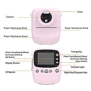 Jovenn Children Toy Camera, 12 MP 2000mAh Battery Built in Speakers Kids Digital Camera for Kids for Boys and Girls(Pink)