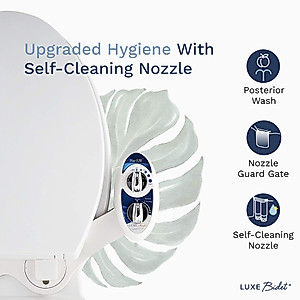 LUXE Bidet NEO 120 - Self-Cleaning Nozzle, Fresh Water Non-Electric Bidet Attachment & NEO 185 - Self-Cleaning, Dual Nozzle, Non-Electric Bidet Attachment for Toilet Seat
