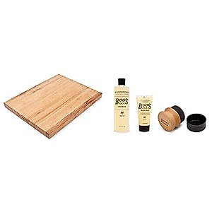 John Boos Block RA06 Maple Wood Edge Grain Reversible Cutting Board, 30 Inches x 23.25 Inches x 2.25 Inches & Block Cutting Board Care and Maintenance Set