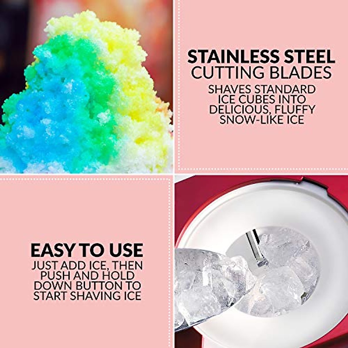 Nostalgia Retro Table-Top Snow Cone Maker, Vintage Shaved Ice Machine Includes 1 Reusable Plastic Cup, Retro Red
