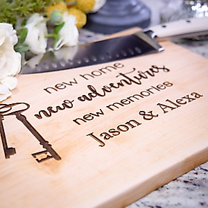 Engraved Personalized Cutting Board - New Home New Adventures New Memories - A Perfect Housewarming gift or Wedding Gift - Custom Home Gift Idea personalized housewarming gifts