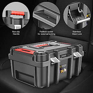 ‎DNA MOTORING Tool Box Lockable Organizer Storage Toolbox with Removable Tray for Workshop Garage & Household,Large Capacity,TOOLS-00309