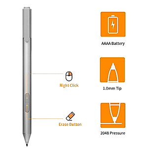 Digital Stylus Pen for Len-OVO Touchscreen, Active Stylus Pen for Len-OVO ThinkPad Yoga/Miix 720/510/520 IdeaPad Flex 5/6 with 2048 Levels of Pressuree Sensitivity for Len-OVO Touch Screen Laptop