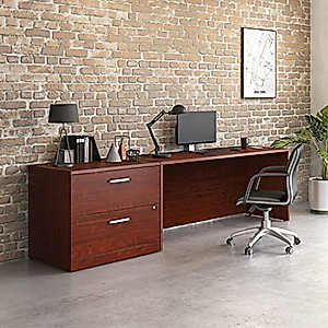 OfficeWorks by Sauder Affirm 72 X 24 Shell & LAT Ste, L: 71.10" x W: 23.47" x H: 29.29", Classic Cherry Finish