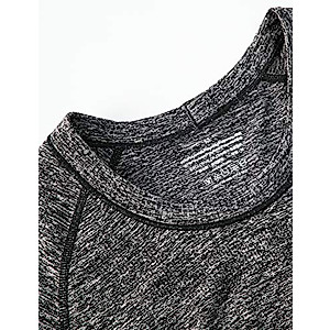 CRZ YOGA Seamless Workout Shirts for Women Short Sleeve Sports Tees Quick Dry Breathable Gym Athletic Tops Black and White Medium