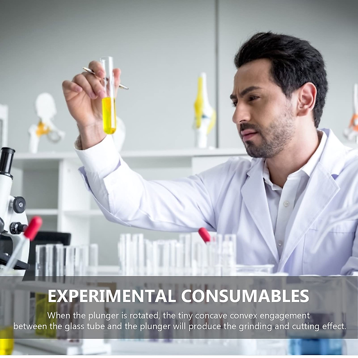 Baluue Glass Tissue Cell Tissue Homogenizer with Lab Pestle Lab Glass Tube Lab Utensils 20ml