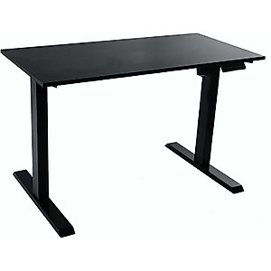 TechOrbits Electric Standing Desk Tabletop - 47 Inch Motorized Workstation Two Leg Frame Stand Up Desk with Memory Settings and Telescopic Sit-Stand Height Adjustment Black