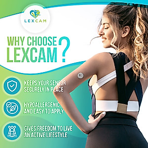 Lexcam Adhesive Freestyle Libre 3 Only Sensor Covers – Pack of 20 Patches, Waterproof, Transparent Cover w/Hole in Middle for Continuous Glucose Monitoring Device, Sensor is NOT Included