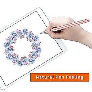 Stylus Pens for iPad, CCIVV Capacitive Pen High Sensitivity and Fine Point, Compatible for iPhone iPad Pro, Mini, Air, Surface and Android Tablets (Rosegold)