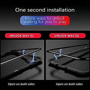 UMTITI Anti-peep Anti-Spy Privacy Magnetic Case for Samsung Galaxy S23 Ultra, Full Body with Built-in Screen Protector Magnetic Clear Back Metal Bumper Double-Sided Tempered Glass Phone Cover (Gold)