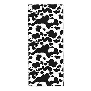 Cafl Black and White Cowhide Texture Hand Towels Cow Print Towels for Bathroom Microfiber Highly Absorbent Face Towels Sport Sweat Towel Gym Yoga Spa Pool 12 x 27.5in