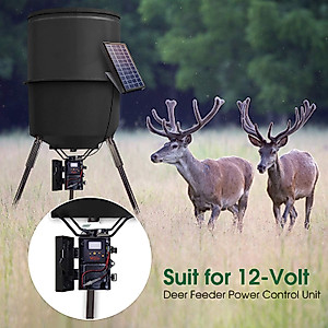 Solar Panel for Deer Feeder 12V 3.5W Waterproof Outdoor Solar Battery Charger with Metal Mounting Bracket Alligator Clip Feeder Solar Panel