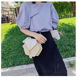 JBB Crossbody Bag for Women Shoulder Bag Straw Tassel Small Beach Bag Fashion