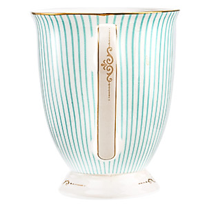 Dicunoy 2 Pack Bone China Mugs, 11oz Fine China Coffee Tea Cups with Gold Trim, Thin Vintage Cup with Pedestal for Valentine's Day, Mother's Day, Birthday, Anniversary, Christmas Gift