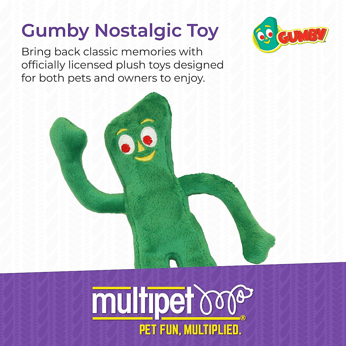 Multipet Gumby Plush Filled Dog Toy, Green, 9 inch (Pack of 1)