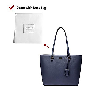 Handbags for Women Shoulder Bags Tote Satchel Hobo 3pcs Purse Set Dark Navy Blue