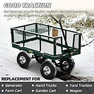 (4 Pack) AR-PRO 10" Heavy-Duty Replacement Tire and Wheel - 4.10/3.50-4" with 10" Inner Tube, 5/8" Axle Bore Hole, 2.2" Offset Hub and Double Sealed Bearings for Hand Trucks and Gorilla Cart