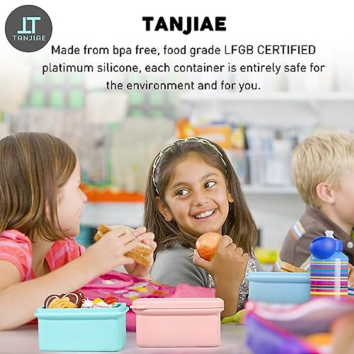Tanjiae Silicone Snack Containers for Kids, Leak Proof Microwavable Small Tupperware Lunch Box Containers with Lids for Toddlers, 1 Cup BPA Free Freezer Molds for Soups/Baby Food Storage (13.5oz)