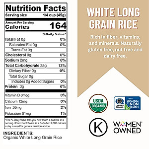 Mountain High Organics Certified White Long Grain Rice 6 Gallon/40 LB Bucket