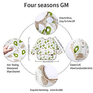 VS-Foru Baby Smock With Long Sleeves-Toddler Soft Bib For 6-24 Months