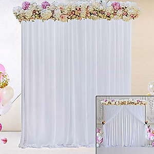 White Backdrop Curtains for Parties Wedding White Tulle Backdrop Curtains Drapes for Baby Shower Birthday Party Photo Booth Background Decorations 5 ft X 7 ft