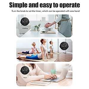 Digital Kitchen Timer - Magnetic with Large LED Display, Volume Adjustable Countdown/up Clock, Twist One Button Operation for Teacher Kids and Elderly,for Classroom Home Work Fitness