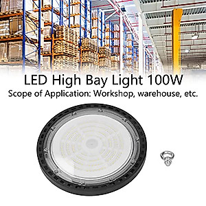 YYQTGG UFO High Bay Light, Waterproof AC 85‑265V Integrated Die Casting LED High Bay Light 100W IP65 Protection Good Heat Dissipation for Garage