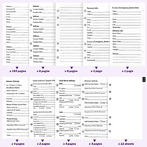 Refillable Password Book with Alphabetical Tabs & Lock, 7.5x5.5in, Hardcover Password Keeper Book of Internet Website, Password Notebook & Organizer for Home Office, w/Pockets, Purple