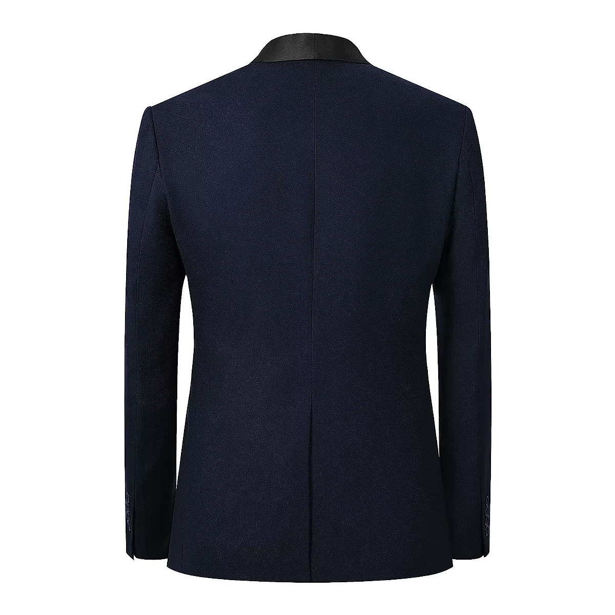 WEEN CHARM Men's Slim Fit 3 Piece Tuxedo Suit One Button Shawl Lapel Blazer Jacket Vest Pants Set Blue