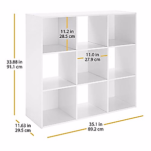 Whitmor 9 Cube Wood Storage Organizer - White (6422-8859-WHT-BB)